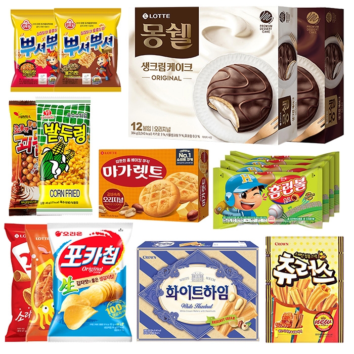 무료배송 오리온 포카칩오징어땅콩 12봉 외 오리온 베스트 인기 과자 스낵 모음전해태청우 티몬