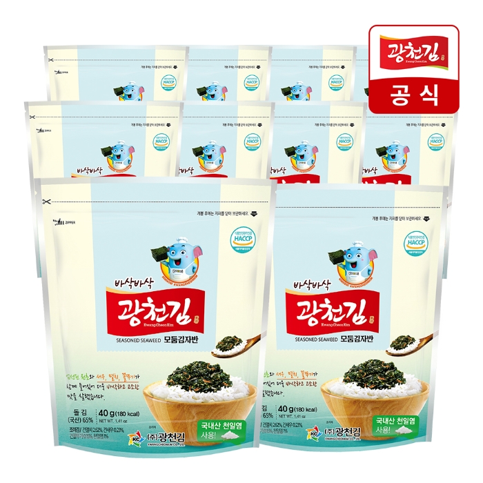광천김 바삭바삭 김자반40g 10봉 모둠해물 야채자반 티몬
