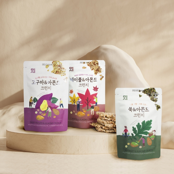 자연 원물 그대로 달콤하고 바삭한 크런치 아몬드 3종 쑥 고구마 메이플 골라담기 티몬